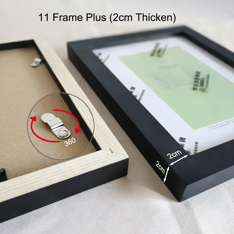 Cadre rond noir - Plus (mise à niveau 2cm) - Cadres de Photo en bois ...