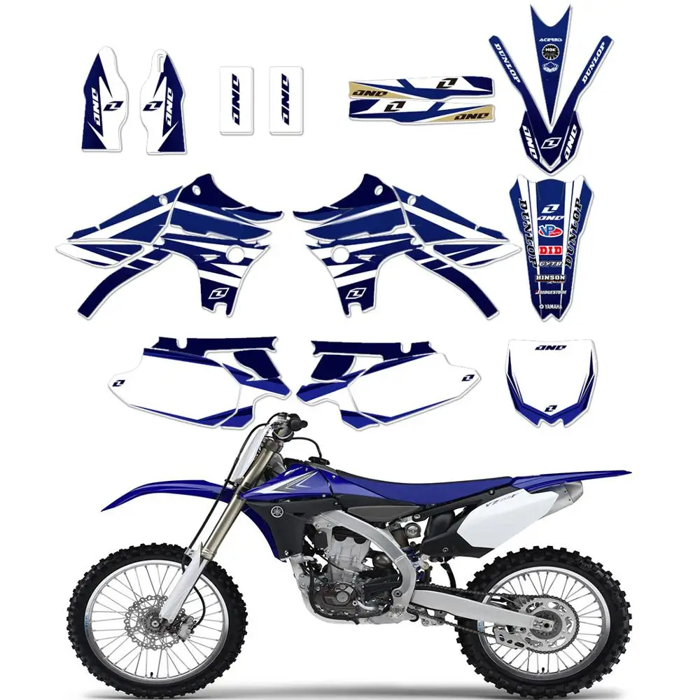 Motorcycle TEAM GRAPHICS & BACKGROUNDS DECALS STICKERS Kits for Yamaha ...