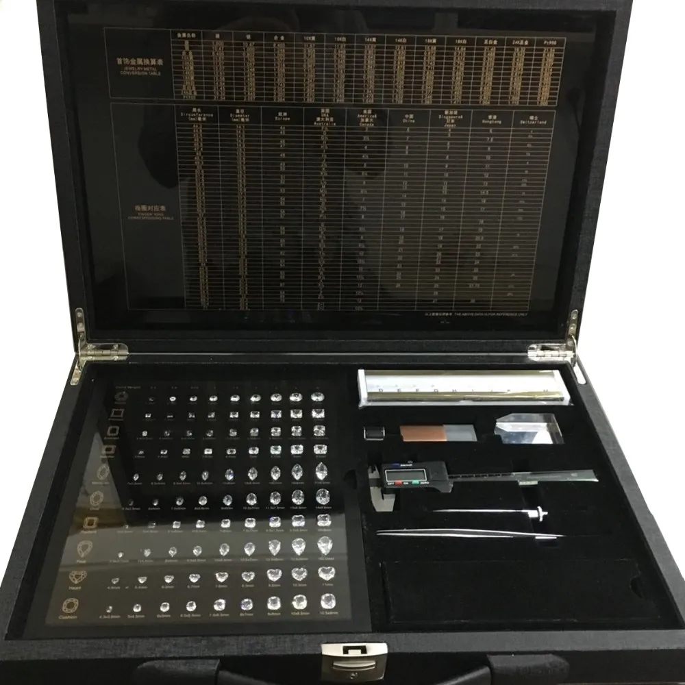 4Cs Grade Tester Diamond Dealer Tools Collection CZ Stones Color Size ...