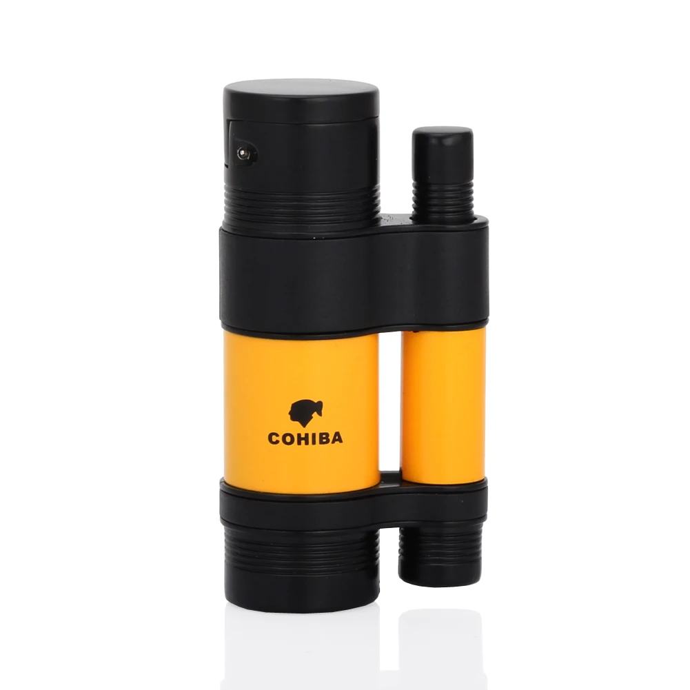 COHIBA Lighters Metal Butane Cigar Lighter 3 Jet Torch Portable Flame ...