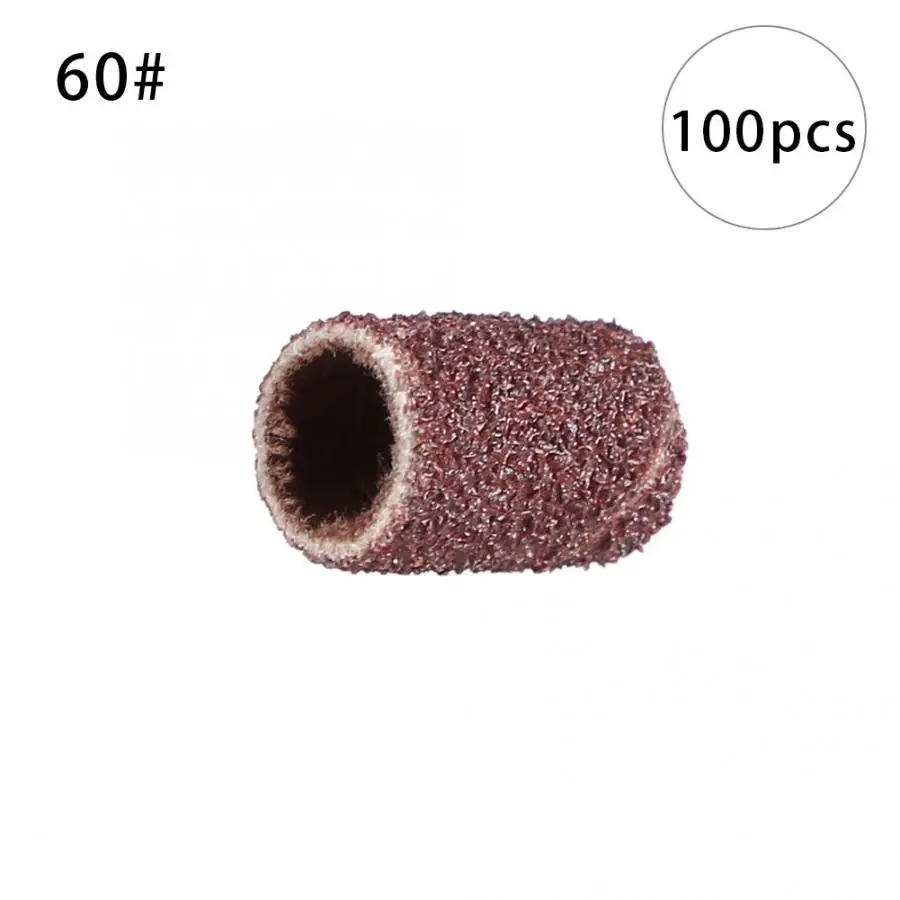 Nail Art 100pcs Nail Sanding Ring Grinding Head Sanding Band Ring Drill Bits Manicure Tool Nails ...