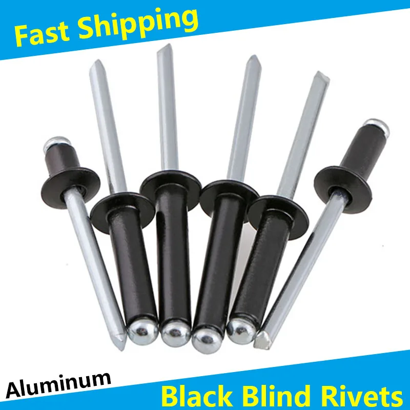 Black-Aluminium-Dome-Round-Head-Pop-Open-Hollow-Pull-Blind-Rivets ...