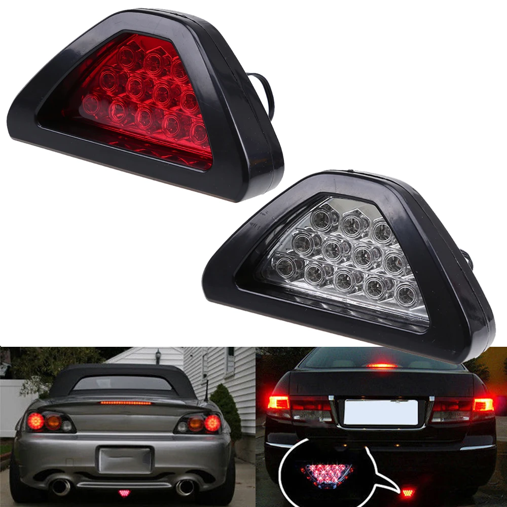Universal Brake Signal Lamp F1 Style Triangle Sporty 12LED Rear Fog ...