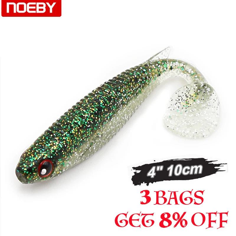 NOEBY-Hot-Sale-10cm-Soft-Lure-Silicone-Bait-Rubber-Grub-Worm-Shad-Pesca ...