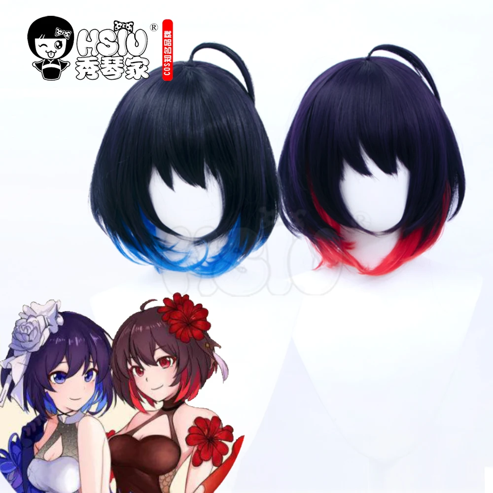 Honkai Impact 3 Cosplay Wig Seele Vollerei Cosplay Wig HSIU Mixed Color Short Hair+Free Wig Cap ...