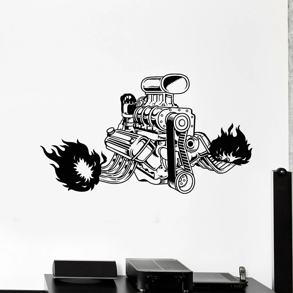 Modern-Wall-Decal-Engine-Repair-Service-Mechanism-Garage-Decor-Vinyl ...