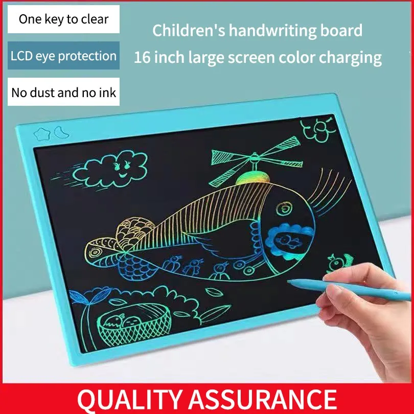 16-Inch-Writing-Drawing-Board-Colorful-LCD-Note-Pad-Children-Learning ...