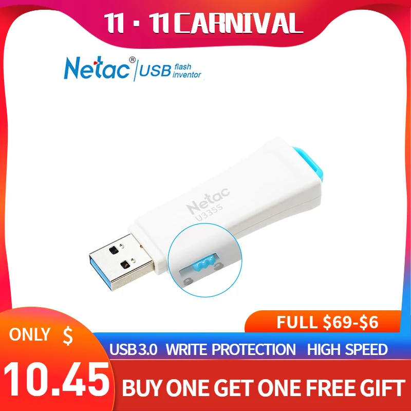 Netac U335S escribir encriptado USB 3,0 pendrive 16 GB 32 GB 64 GB 128 GB llave Flash Drive ...