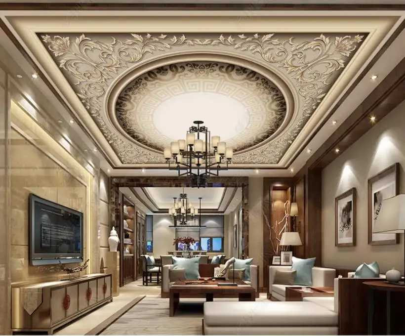 2019-3d-ceiling-European-aesthetic-luxury-3d-photo-wallpaper-roll-3d ...