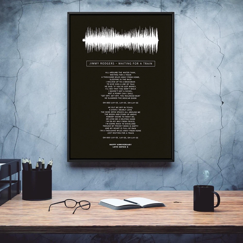 Custom Song Lyrics Wall Art Song Lyrics Print Anniversary Gift For ...