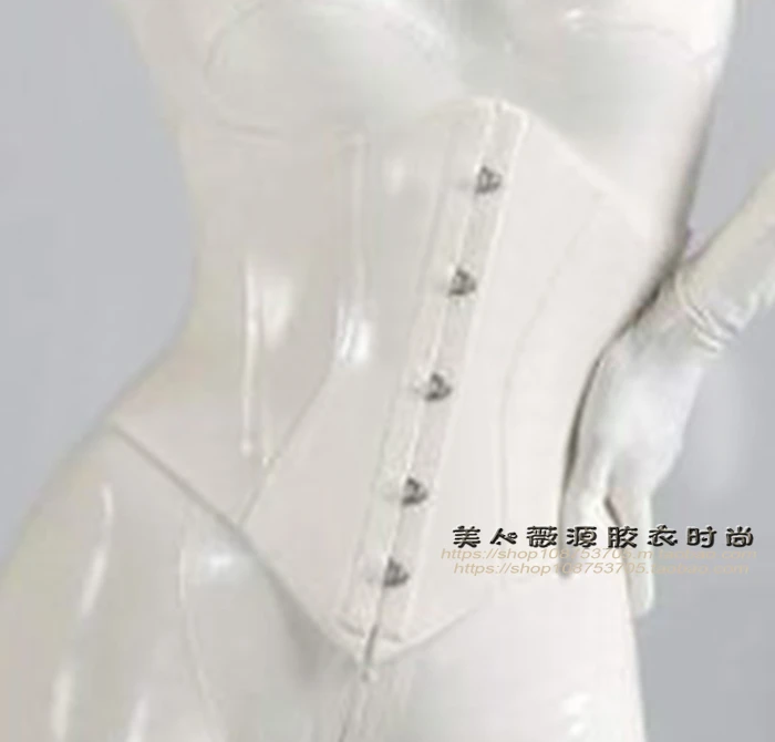 0.4mm White Latex Waist Trainer Corset Steel Bone Fetish Body Custom ...