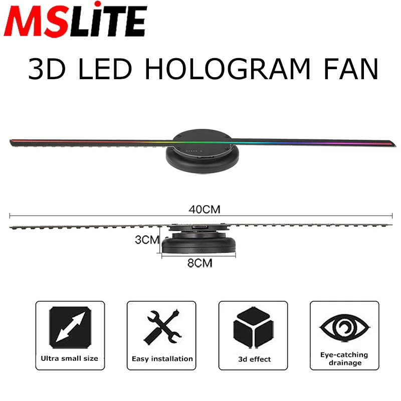 Wifi Spliced 3d Holofan Hologram Projector Fan Displayer Supermarket ...
