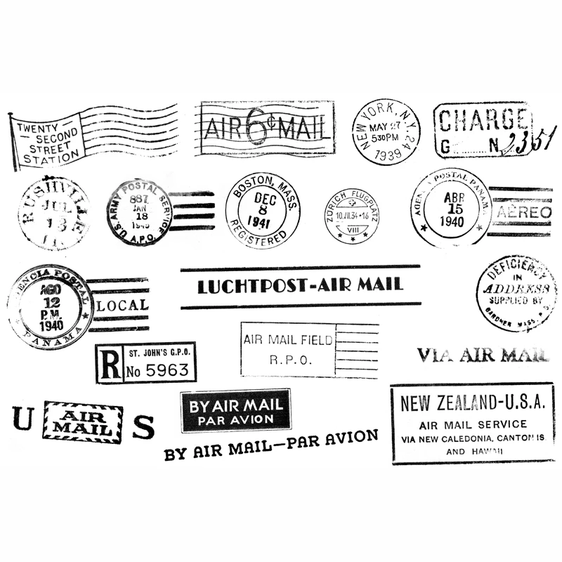 Kljuyp Air Mail Postage Clear Stamps Scrapbook Paper Craft Clear Stamp ...
