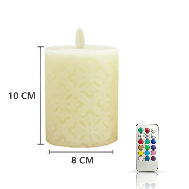 Flameless Electronic Candle Night Light LED Candle With RGB Remote ...