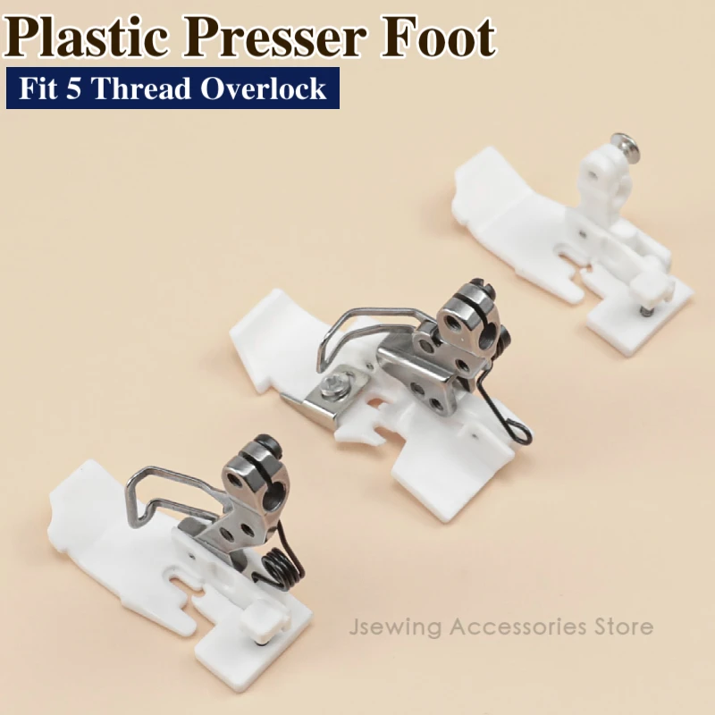 Plastic Presser Foot Fit 5 Thread Industrial Overlock Sewing Machine ...