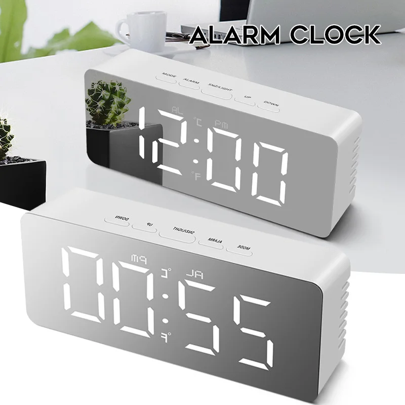 Mirror-Digital-Alarm-Clock-Multifunctional-LED-Display-Clock-Simple ...