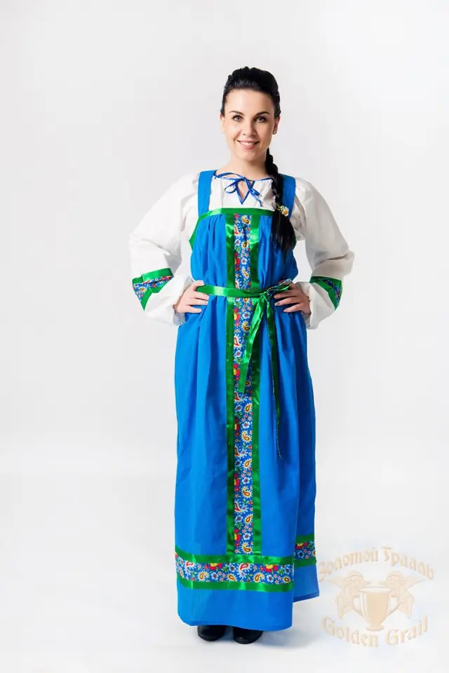 Sarafan Argento Russo Folk Costume Sarafan Prendisole Arina Ari