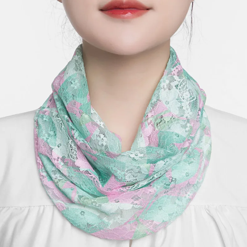 Female-Ice-Silk-Floral-Fake-Collar-Neck-Guard-Scarf-Summer-Sunscreen ...