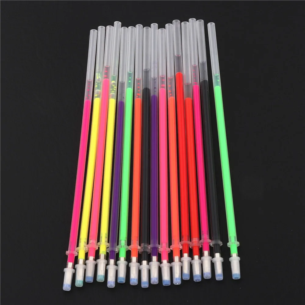 High quality 10pcs Color Ink Refill Gel Pen bullet Nib cartridge School ...