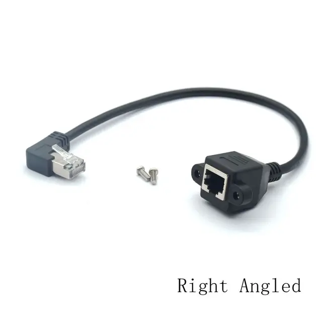 90 Degree 8P8C FTP STP UTP Cat5 RJ45 Male to Female With Screw Hole ...