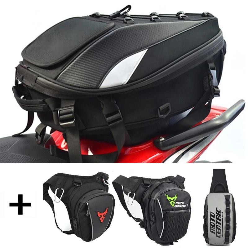 Motorcycle Rear Seat Bags Back Bag Waist Leg Bag Moto Helmet Top Case ...
