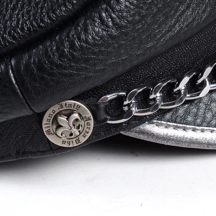 Men's Women's Real Leather Military Service Cap Punk Germany Army/Navy ...