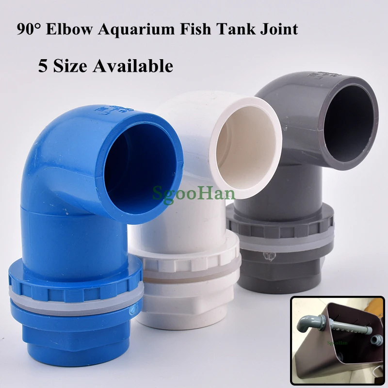 Tuyau en PVC pour aquarium, coude de poisson précieux, connecteurs de proximité, filetage de ...