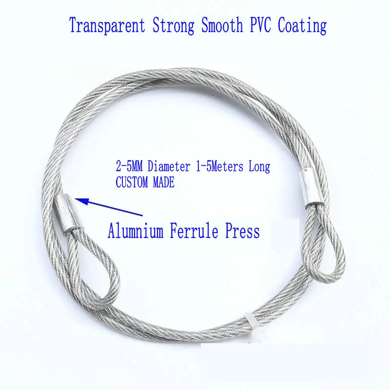 HQ-Custom-Made-2-5MM-Diameter-CLEAR-PVC-COATING-Stainless-Steel-304 ...