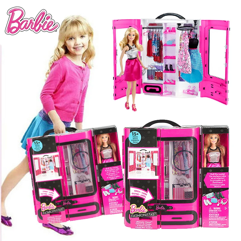 Mattel Barbie's New Barbie Doll Girl Toy Set Gift Box Of Dream Wardrobe ...