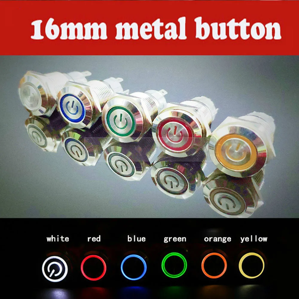 16mm-metal-push-button-switch-Waterproof-Flat-circular-on-off-button ...