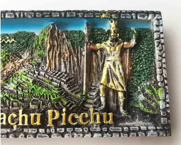 Peru Machu Picchu monuments tourist souvenirs magnet stick refrigerator ...