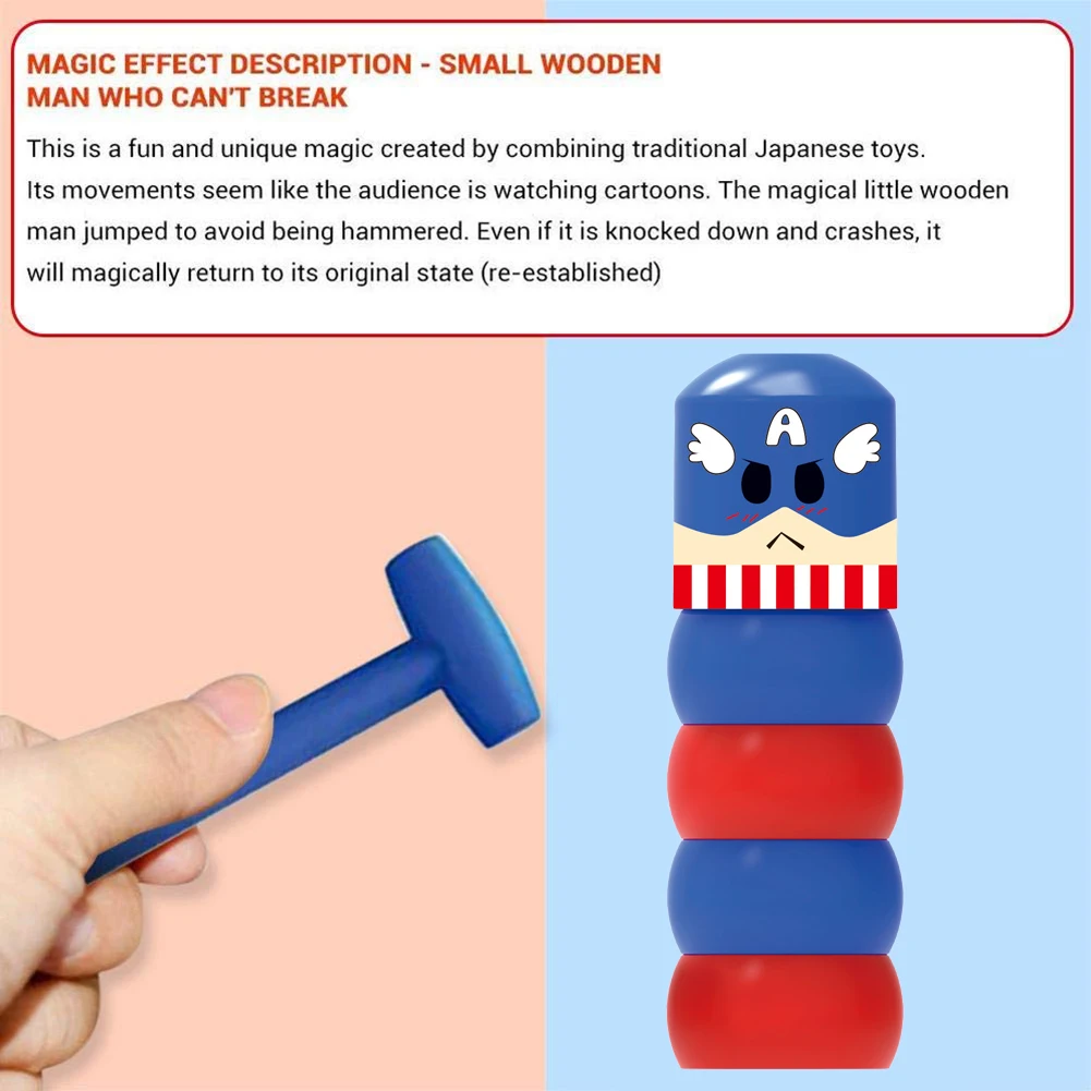 Immortal Daruma Unbreakable Wooden Man Magic Toy Stage Props Wooden ...