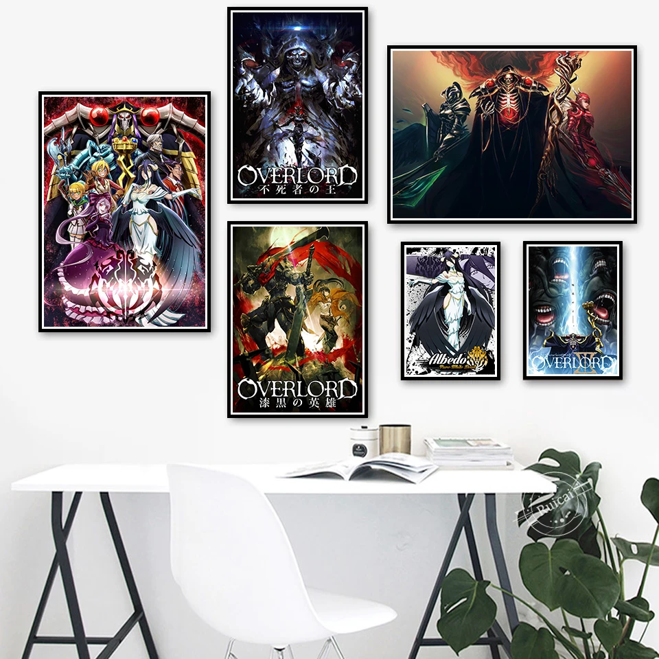 Overlord Poster Anime Canvas Art Painting Wall Pictures For Living Room ...