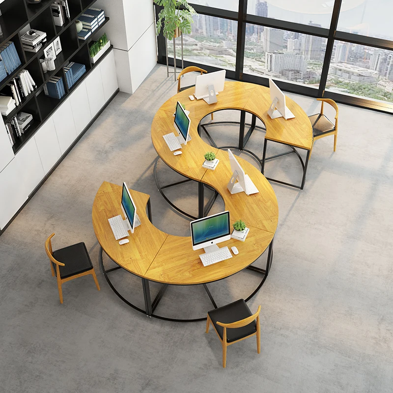Nordic Creative Solid Wood Shaped Circular Modern Simple Office Meeting ...