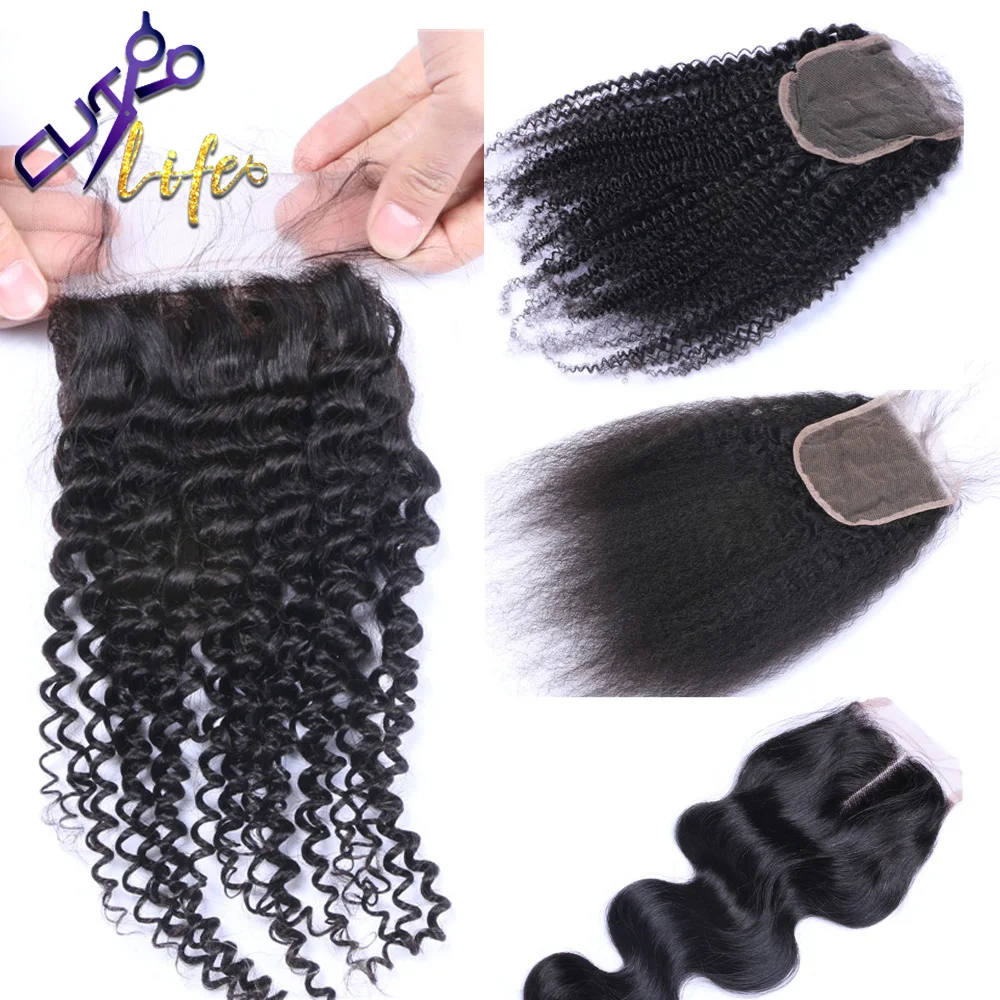 Invisible Hd 4x4 Lace Closures With Baby Hair Pre Plucked Brazilian ...