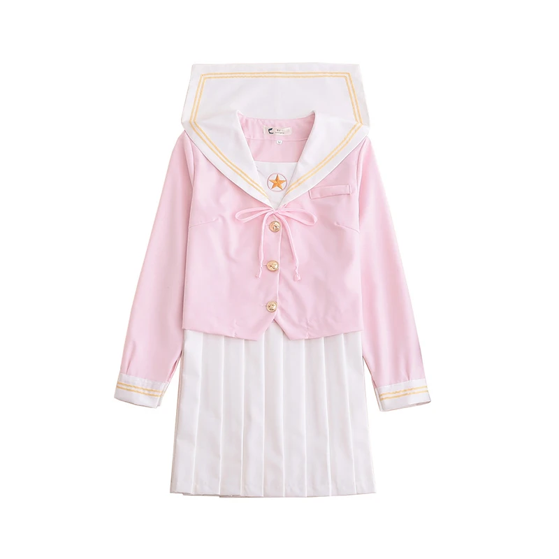 Lolita New Pink School Uniform Cute Girls Pentagram Embroidery Japanese ...