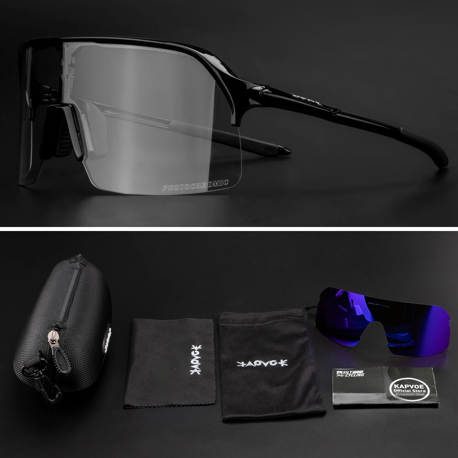 New Photochromic Cycling Eyewear Sport Road Bike Bicycle Glasses Men ...