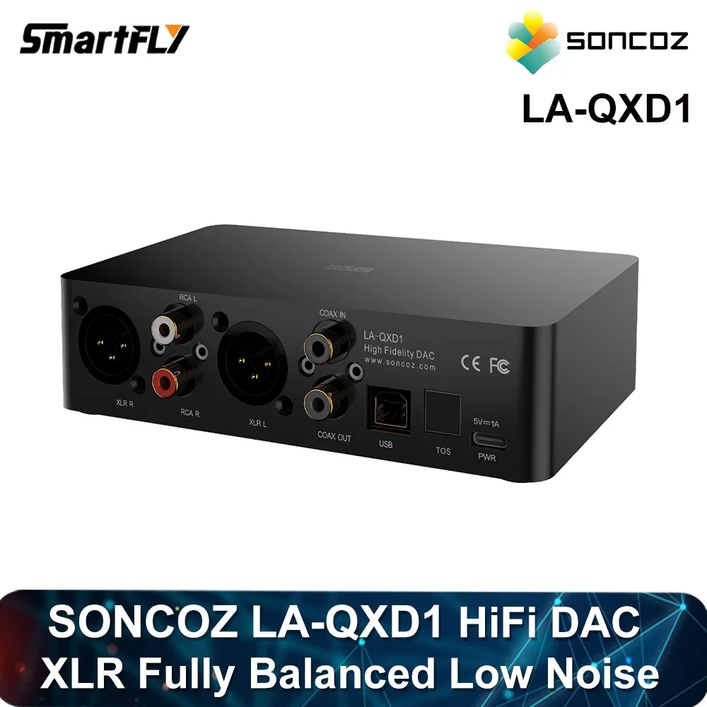 SONCOZ LA-QXD1 Digital HiFi Audio Converters(DAC) with XLR Fully Balanced/RCA/Optical Fiber Low ...