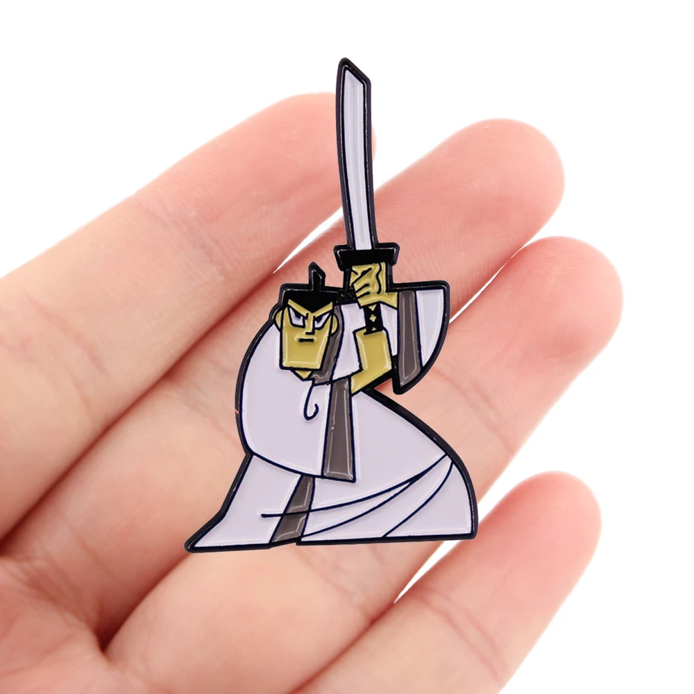 Dz2187 Funny Samurai Enamel Pins And Brooches For Woman Fashion Lapel ...