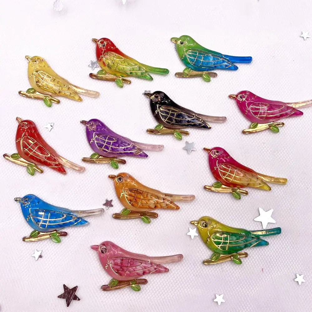 New-12pcs-Resin-Shiny-Colorful-Magpie-Flatback-Rhinestone-Scrapbook-1 ...