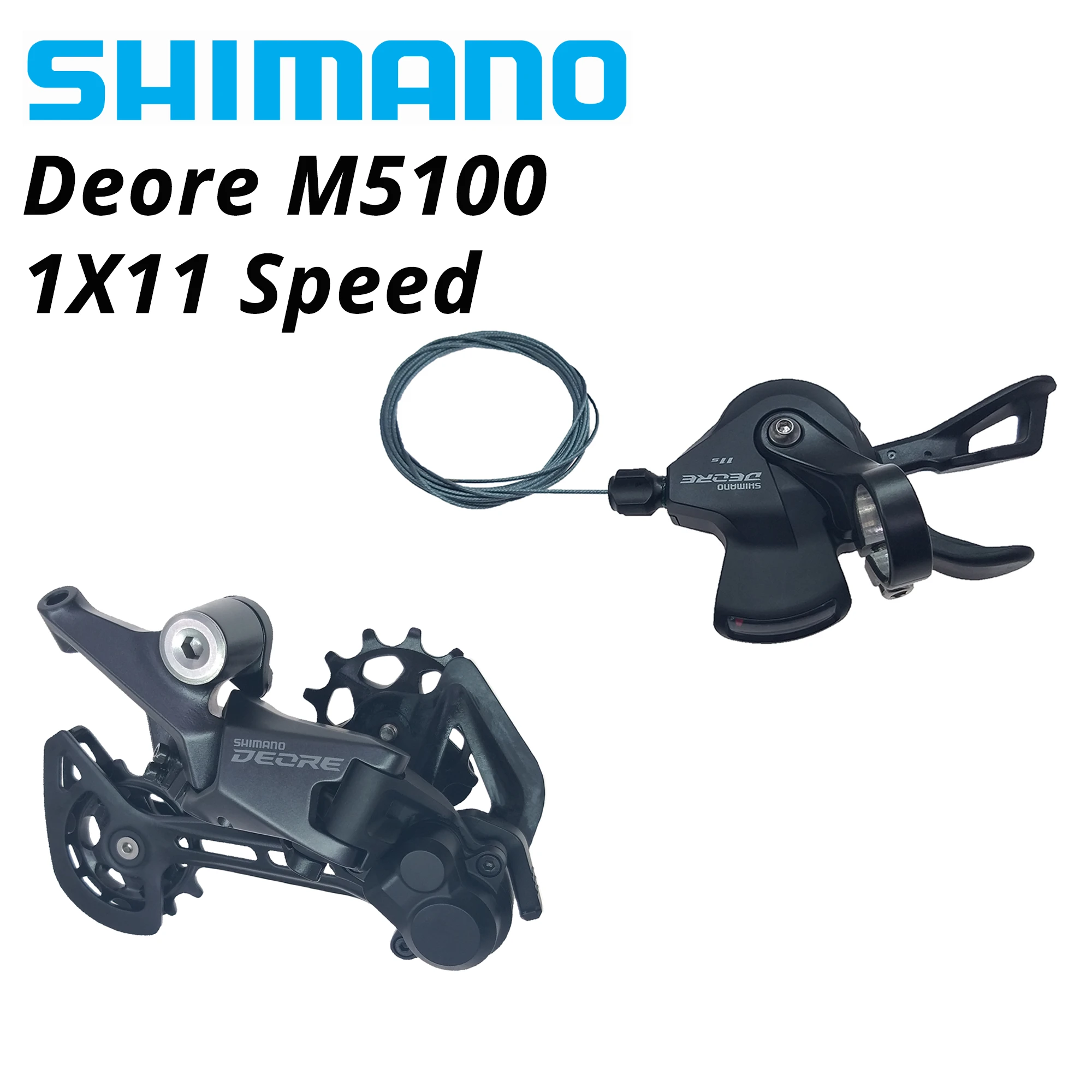 SHIMANO DEORE M5100 SL M5100 SHIFT LEVER Right RD M5100 REAR DERAILLEUR MTB 11s 11 SPEED Pair ...
