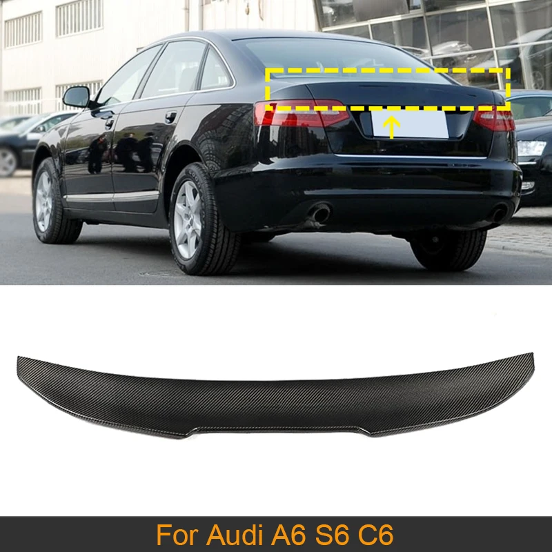 Carbon Fiber Rear Trunk Spoiler Wing For Audi A6 S6 C6 2008 - 2011 Car ...