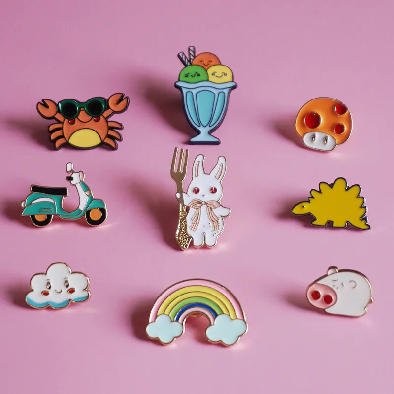 Mini Emaille Pin Vrouwen Mannen Legering Broches Leuke Metalen Revers ...