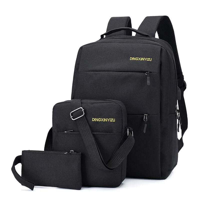 3set School Bags For Teenage Boys Male Backpack Multi-functional Men ...