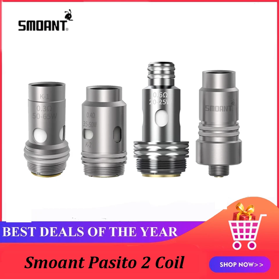 Smoant Pasito 2 Coil Dual Mesh 0.3ohm/0.4ohm/0.6ohmCoil RBA Coil for ...