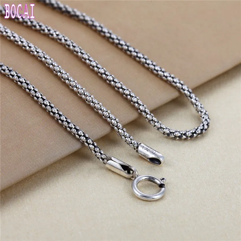 BOCAI S925 Sterling Silver Jewelry 2021 Trend corn chain vintage Man ...
