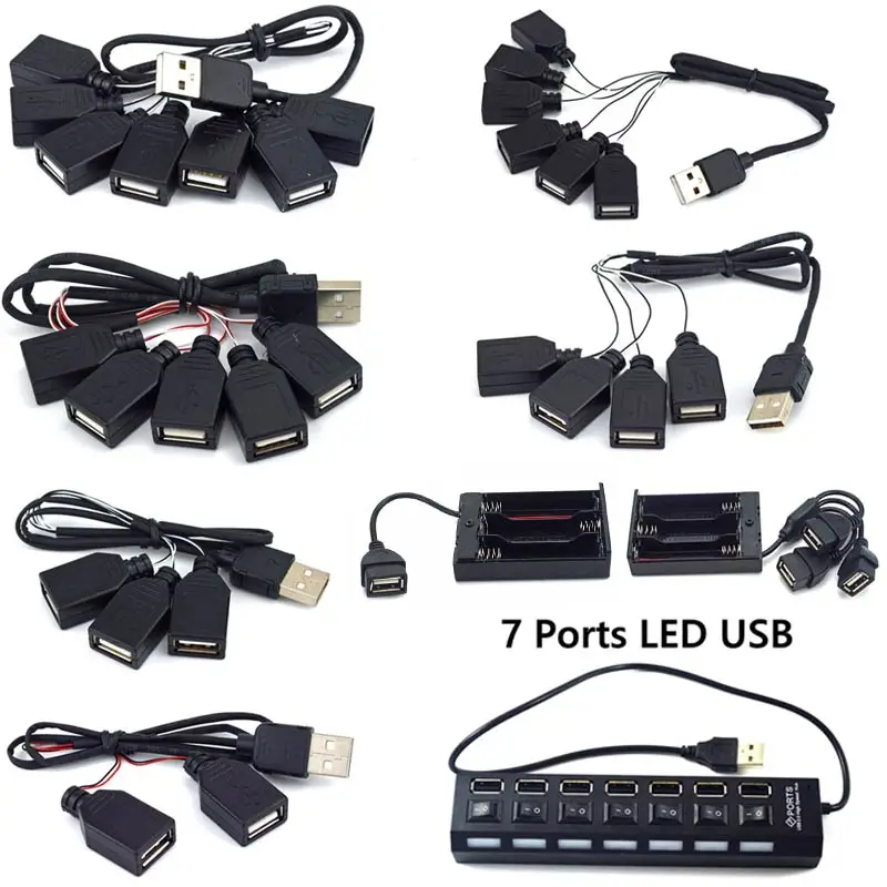 High Quality Light Accessories Black One to Seven USB Port For LED ...