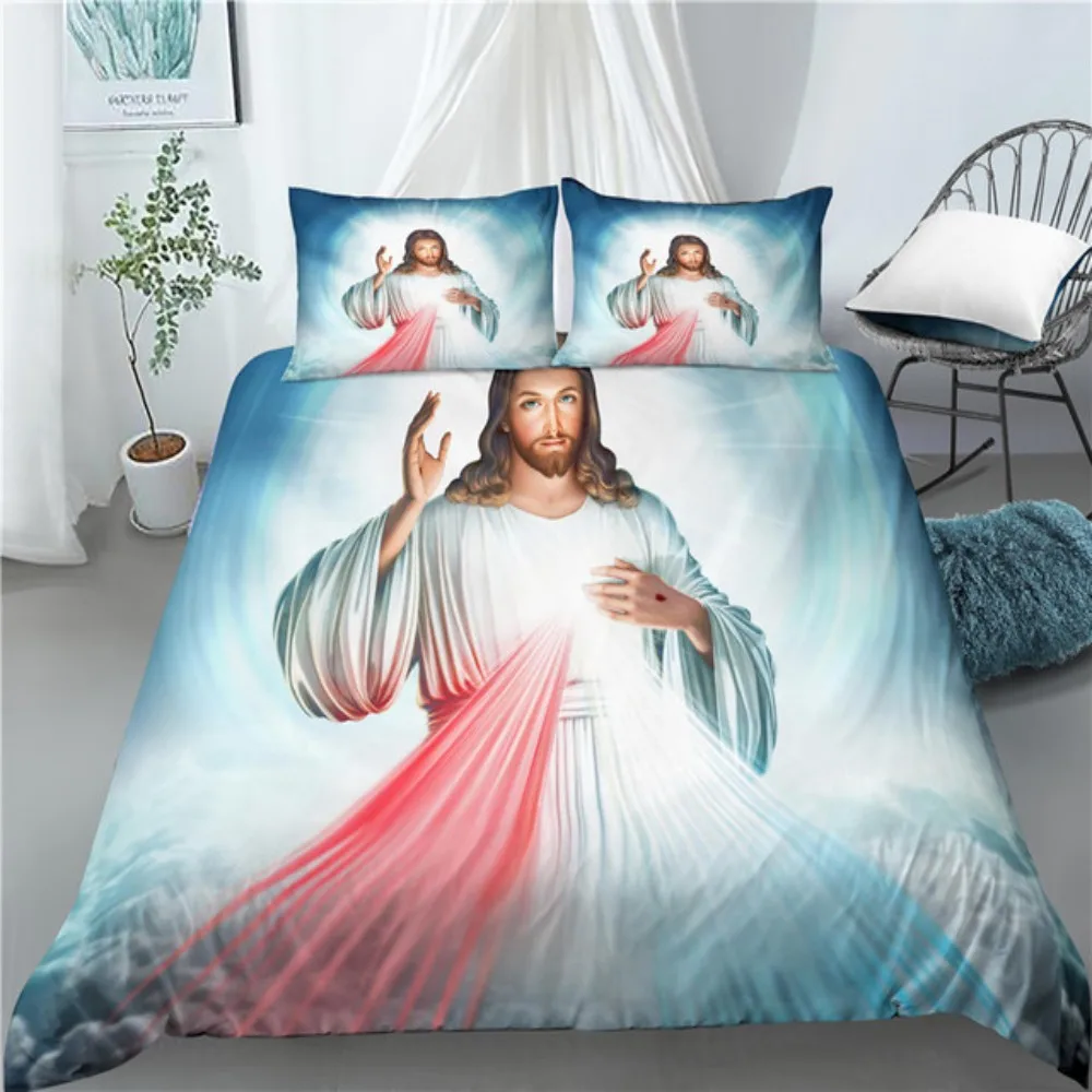 Home-Living-Luxury-3D-Jesus-God-Print-3Pcs-Comfortable-Duvet-Cover ...