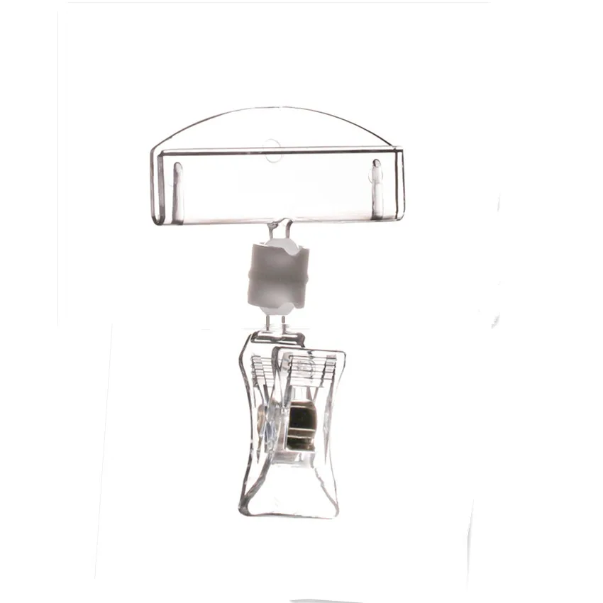 Clear POP Plastic Sign Clip Promotion Paper Tag Card Holders Display ...