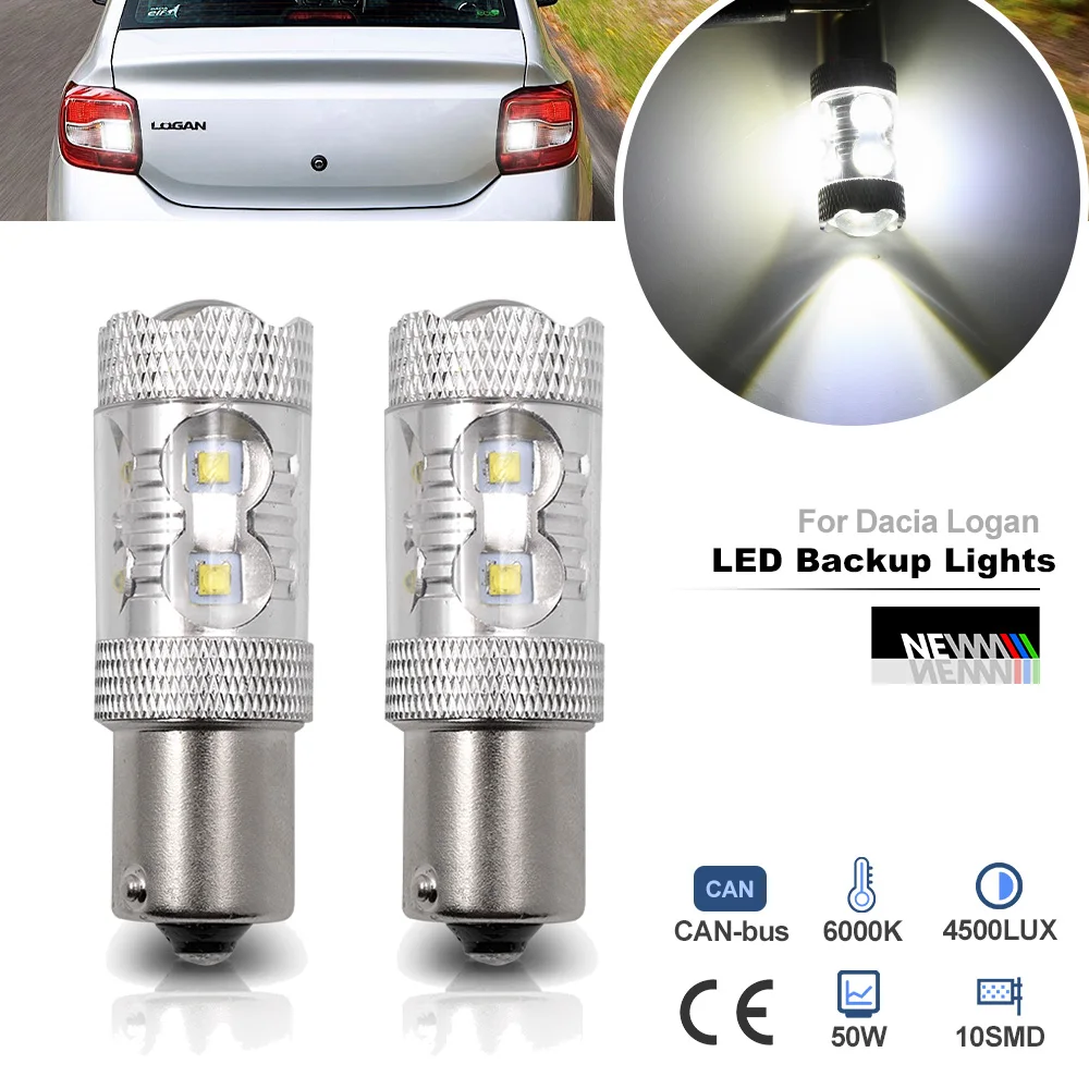 For-Dacia-Logan-LS-Logan-II-LED-P21W-BA15S-1156-2Pcs-Led-Reversing ...